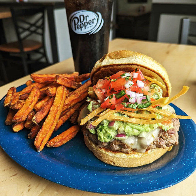 Meet the Fiesta Hamburguesa: Where a burger goes on vacation and comes back with a sombrero. It's a flavor fiesta in every bite!