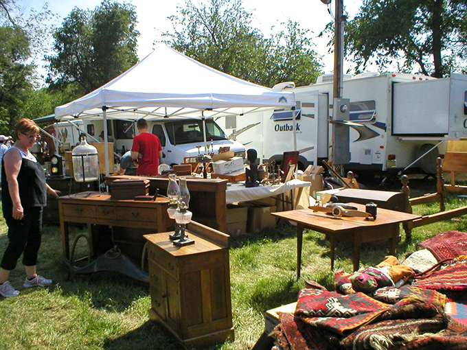 Pull up a chair &ndash; or better yet, take it home! This furniture display is giving serious "Mad Men" vibes.