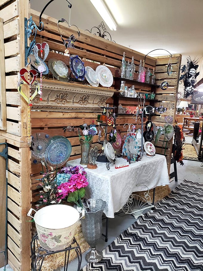 Crystal, china, and charm, oh my! These shelves sparkle with the promise of elevating your next dinner party from "meh" to marvelous.