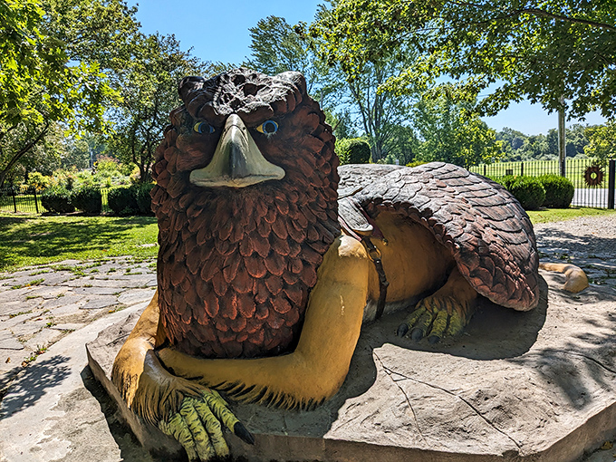 "Is it a bird? Is it a plane? Nope, it's a griffin! This mythical guardian keeps watch over young knights and princesses."