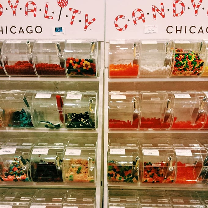 Gummy bear paradise or candy Tetris? Either way, this colorful display is a sweet tooth's dream come true.