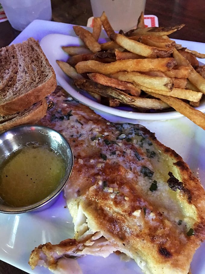 This walleye's taken a detour down South! Pan-fried to perfection and dressed up with a zesty Cajun twist.