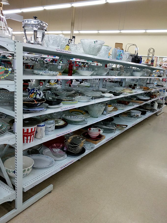 Bowls and platters and serving dishes, oh my! It's a mismatched feast for the eyes that would make even Martha Stewart swoon with delight.