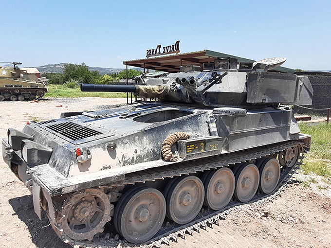 Tank you very much! These mechanical marvels are ready to roll, proving everything really is bigger in Texas.