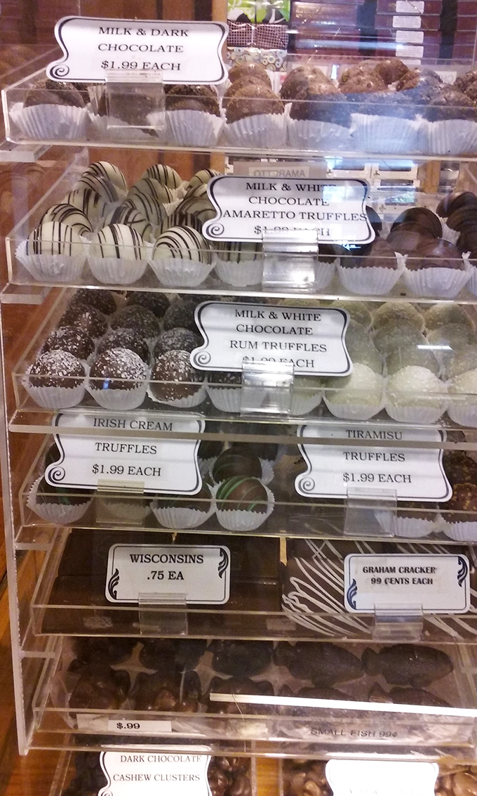 These truffles are so perfectly lined up, they could teach a thing or two to the Rockettes. Each one a tiny, edible work of art.