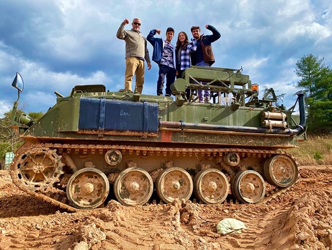 All aboard the freedom express! These folks look ready to conquer more than just their fear of heights.