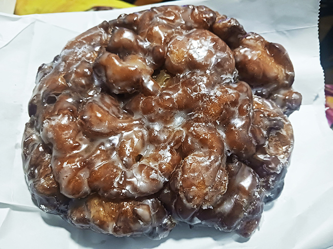 The Godzilla of pastries! This apple fritter is a monster of deliciousness, ready to conquer your taste buds and win your heart.