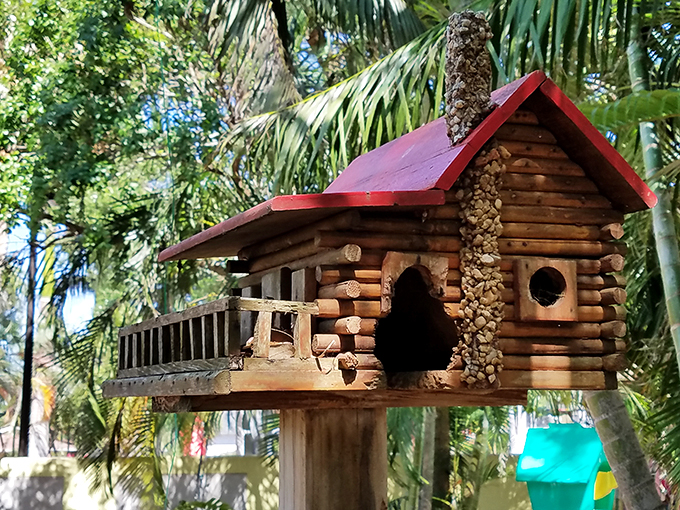 Who says birds can't live in luxury? This swanky avian abode puts some human houses to shame. It's the Ritz-Carlton of birdhouses!