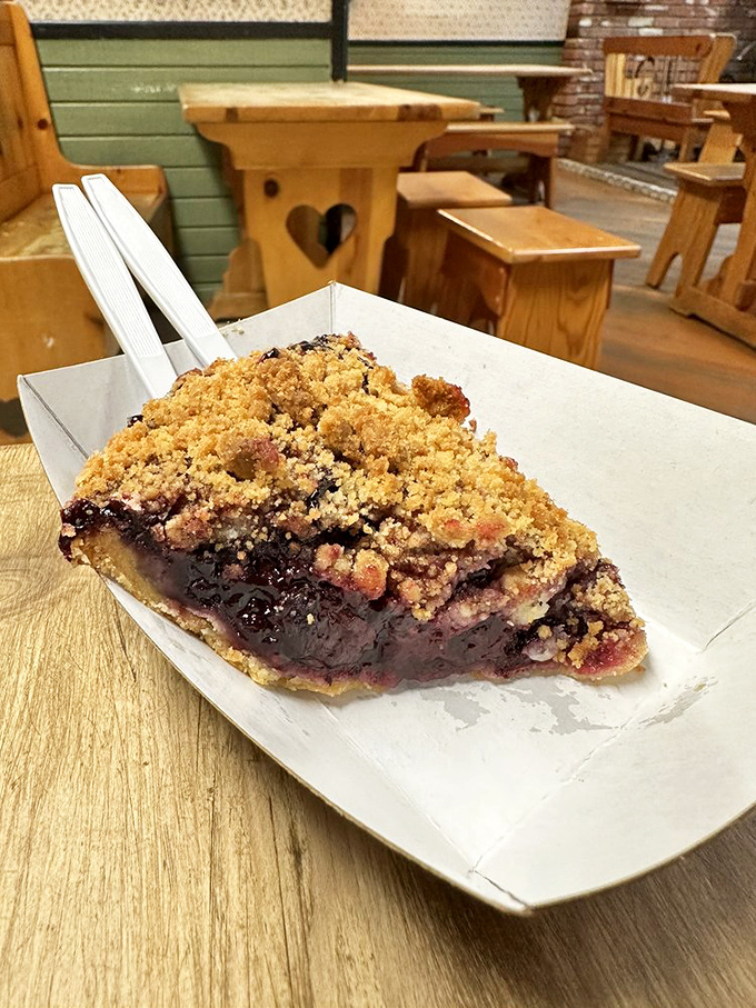 Behold the bumbleberry! A pie so packed with fruity goodness, it might just start its own jazz band.