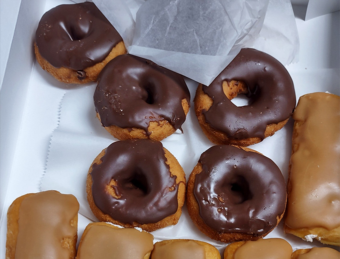 Chocolate lovers, rejoice! These cocoa-covered rings are like edible inner tubes for your taste buds' wildest adventures.