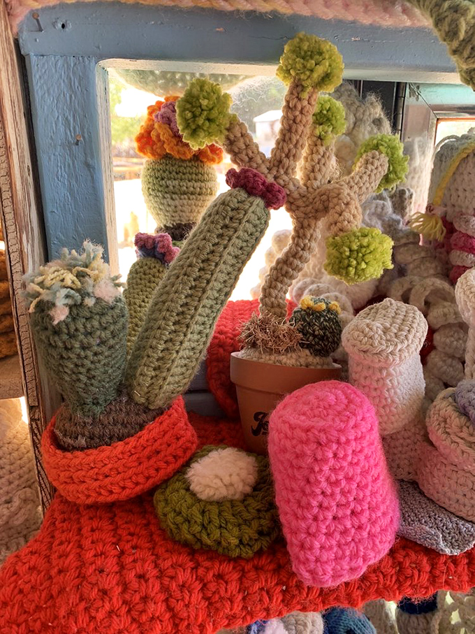 Who says you can't grow yarn in the desert? This crocheted Joshua tree is thriving without a drop of water&mdash;take that, climate change!