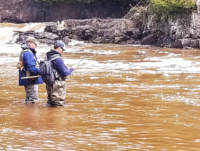 Fishing for compliments – and trout! These anglers are living proof that patience isn't just a virtue, it's a darn good excuse to stand in a beautiful river all day.