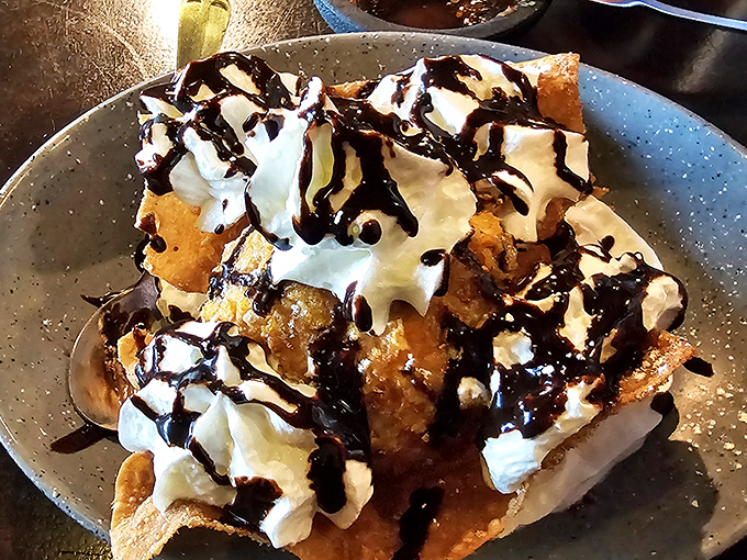 Dessert or work of art? This fried ice cream is the Picasso of sweets, a masterpiece of crispy, creamy, and chocolatey goodness.