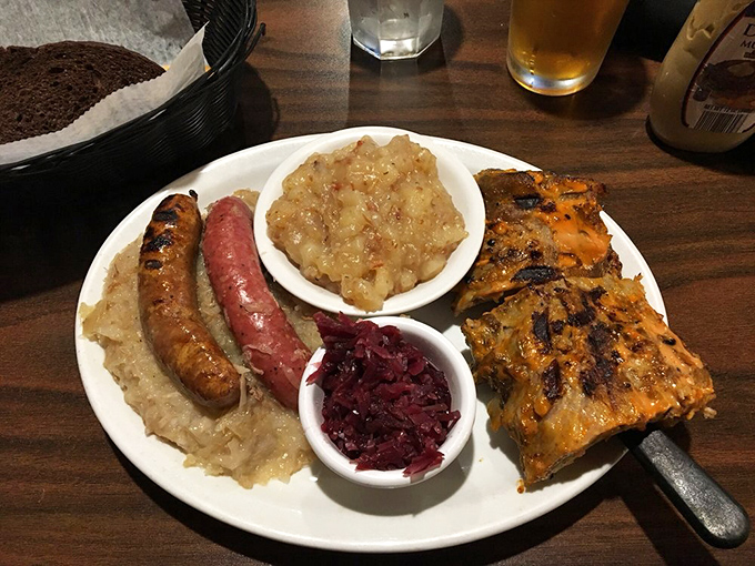 The German Sampler: Where indecision meets deliciousness. It's like Oktoberfest on a plate, minus the lederhosen and oompah band.