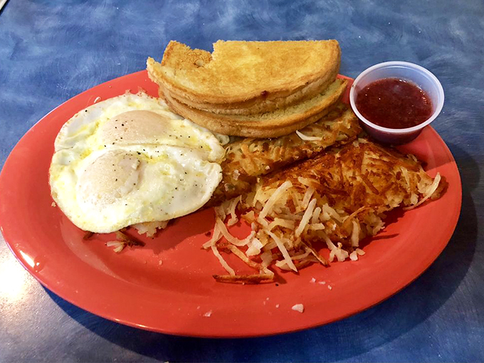 Golden-brown perfection meets sunny-side up bliss. This classic combo is like a warm hug for your taste buds. Ketchup optional, but highly recommended!