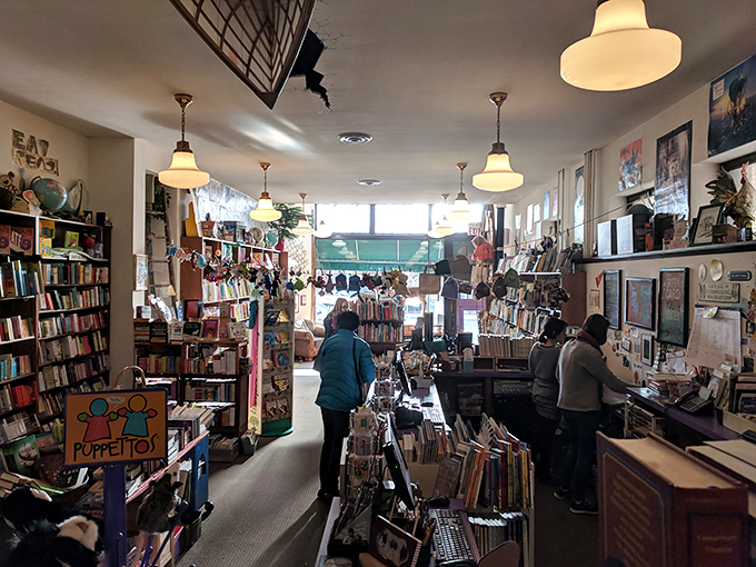 Where's Waldo? He'd fit right in here! This cozy nook is a bibliophile's dream, with every nook and cranny filled with literary treasures and whimsical surprises.