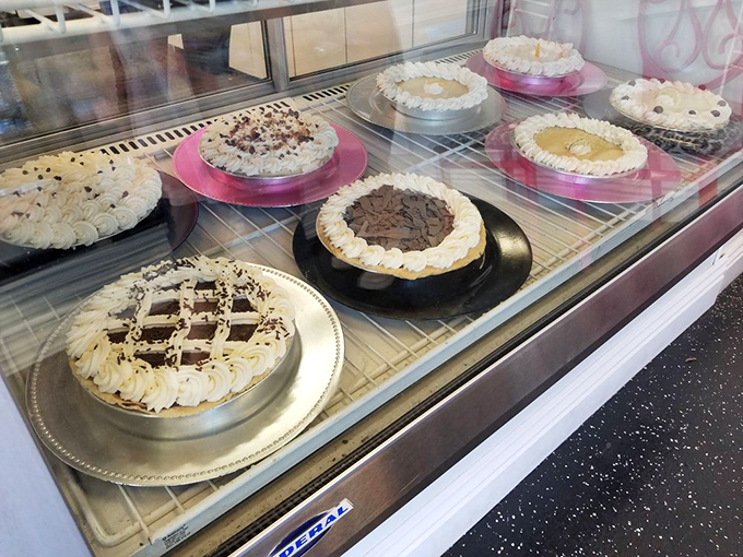 Feast your eyes on this cream-crowned beauty! It's the kind of pie that makes you want to skip dinner and go straight for dessert.