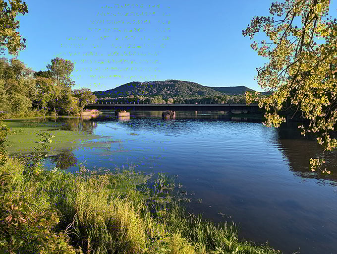 Nature's masterpiece: Where the Mississippi meets the bluffs. This view is so stunning, it might just make you forget about your smartphone for a hot minute.