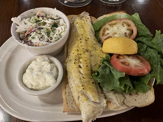 The sandwich that launched a thousand "oohs" and "aahs." Gluek's walleye sandwich: where German tradition meets Minnesotan lake life.