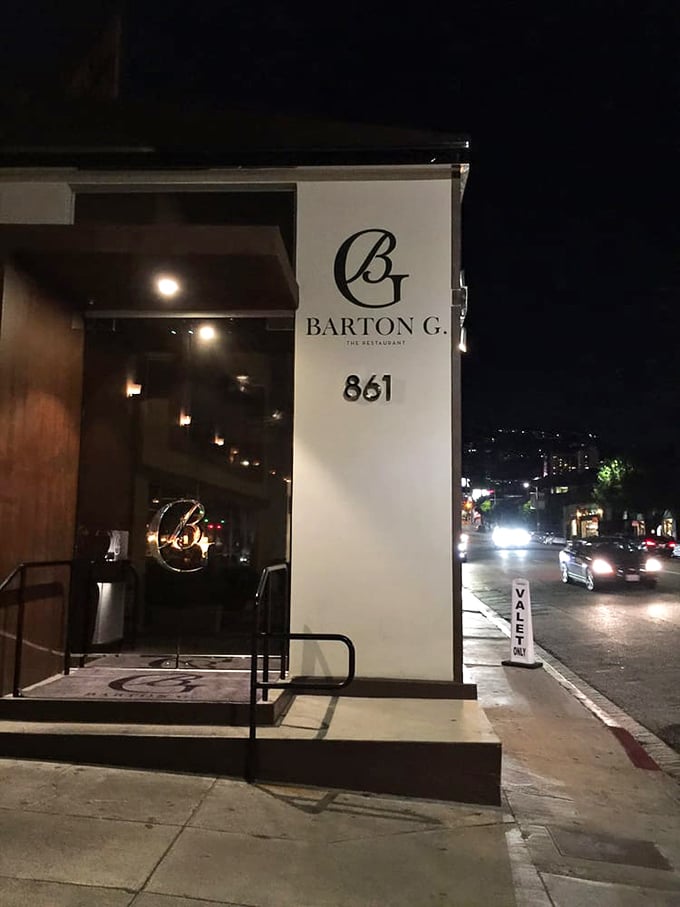 Dinner and a show? Barton G. takes culinary theatrics to new heights with presentations that are almost too pretty to eat. Almost.