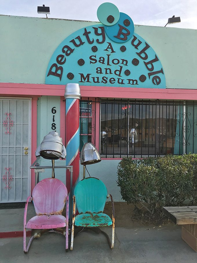 Hair-raising fun! The Beauty Bubble Salon and Museum is a technicolor dream where vintage glamour meets desert chic.