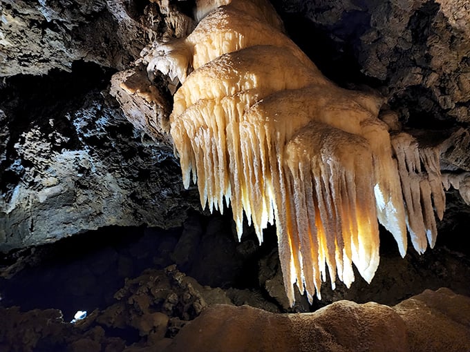 Gravity-defying crystals or nature's own modern art installation? At Black Chasm, it's hard to tell the difference!