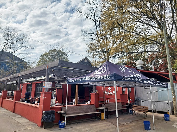 Fox Bros Bar-B-Q: Where string lights meet smoke rings. This hip joint proves that BBQ can be cool without losing its soul.