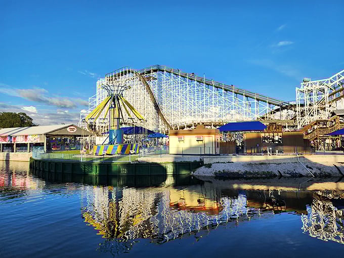 Hold onto your hats &ndash; and your dentures! Fun Spot's wooden coaster promises thrills and impromptu chiropractic adjustments.