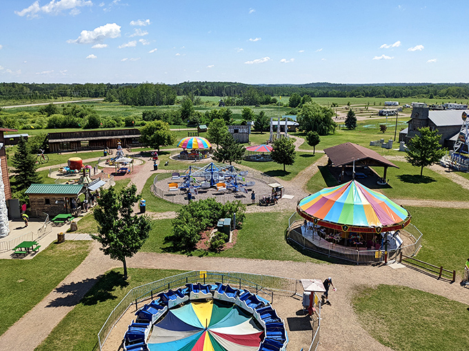 Holy cow! Or should we say, holy blue ox? Paul Bunyan Land's iconic statue towers over visitors, promising tall tales and giant-sized fun.