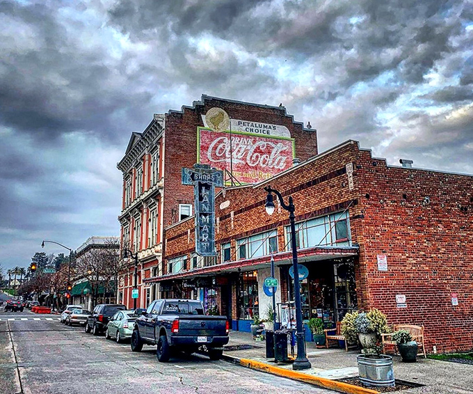Petaluma's historic downtown: Where every brick tells a story. It's like walking through a history book, but with better coffee shops.