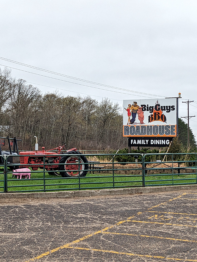 At Big Guy's, the tractor out front isn't just for show &ndash; it's how they haul in all that delicious BBQ! Prepare for a down-home flavor explosion.