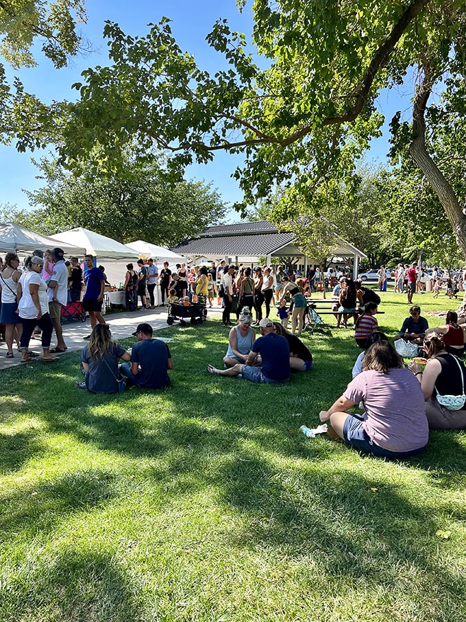 A feast for the eyes and the taste buds. It's not just produce; it's a picnic of possibilities under the Utah sky.