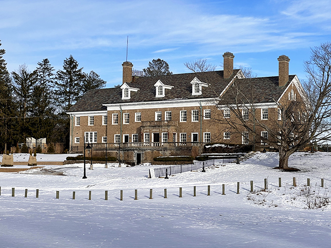Winter's canvas: Snow-dusted Tudor charm that would make even the Grinch's heart grow three sizes. Hot cocoa, anyone?