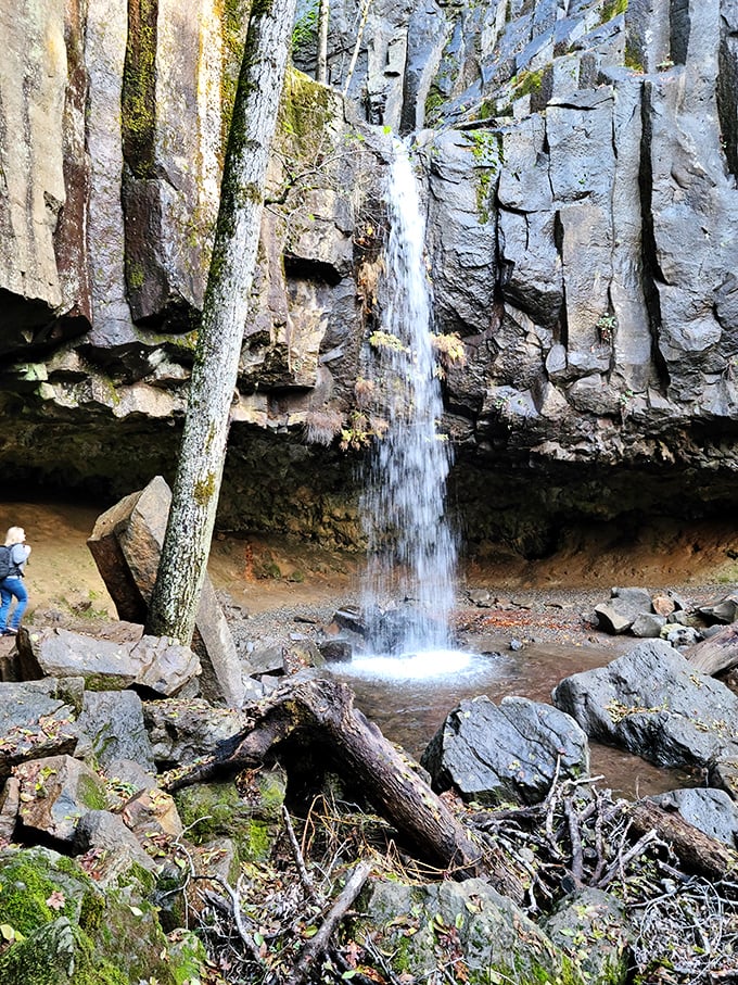 Behind-the-scenes tour, nature style! Hedge Creek's hidden cave lets you be the star of your own waterfall blockbuster.