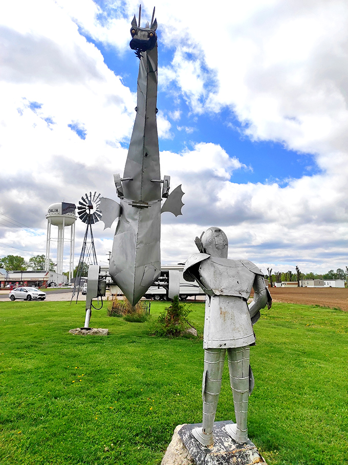 Kaskaskia Dragon: "Who says you need to train your dragon? This coin-operated colossus breathes fire on command. Take that, Daenerys Targaryen!"