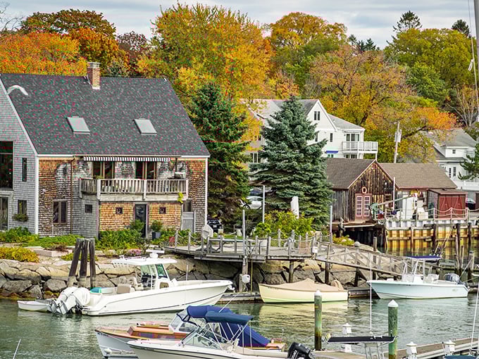 Dock Square delights! Kennebunkport's heart pulses with boutiques, galleries, and enough New England charm to fill a lobster trap.