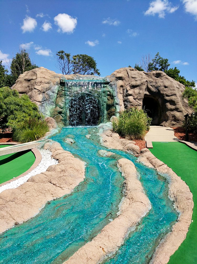Who needs Everest? Scale this mini mountain of mini-golf madness, complete with waterfalls, caves, and probably a yeti or two.