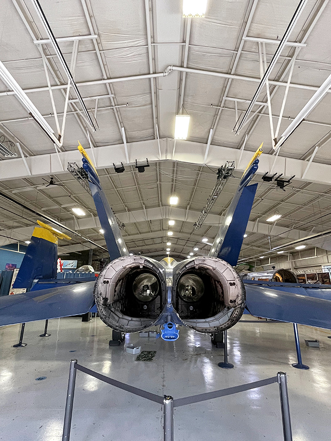 Eyes in the sky! This jet's rear view is more impressive than any tailgating party you've been to.