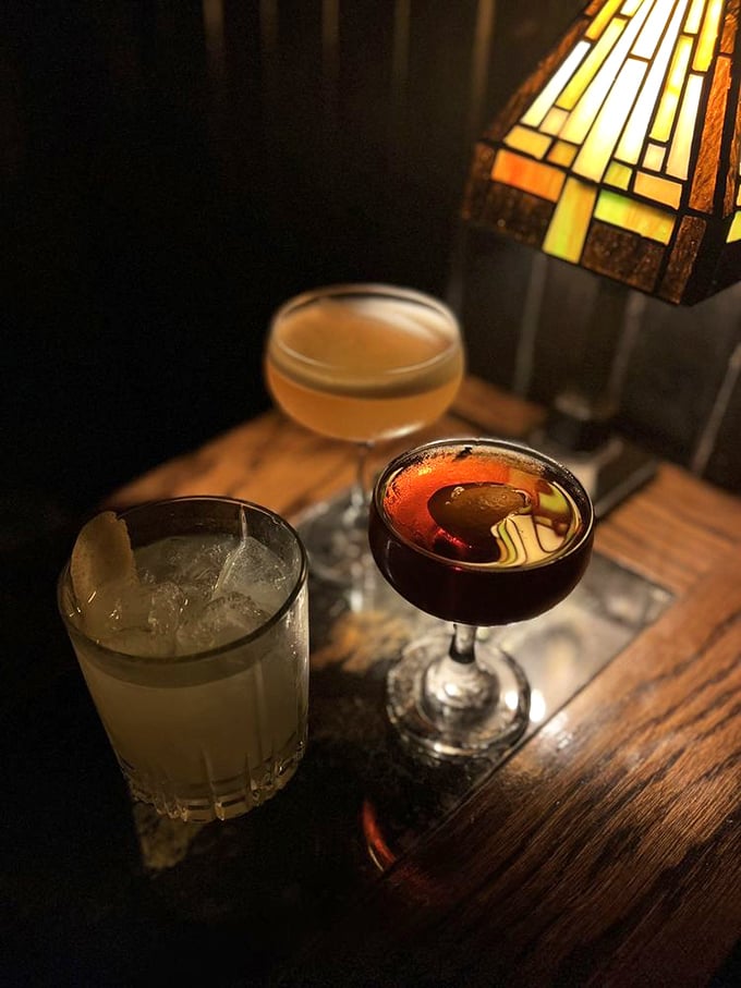 A trio of liquid artistry! These cocktails are dressed to impress, like the cast of Mad Men at a swanky soir&eacute;e.