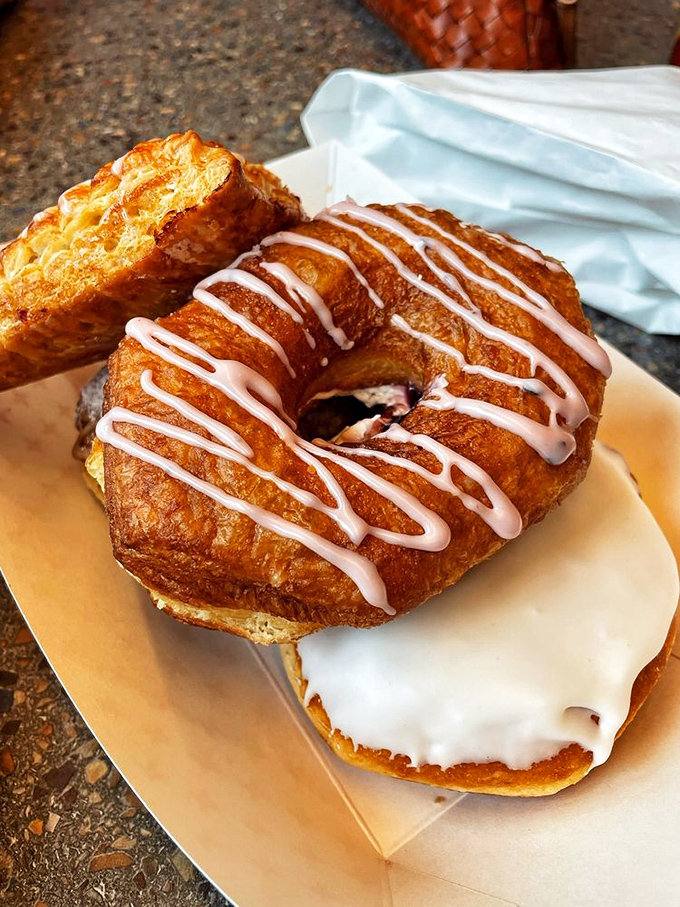 Behold, the Cronut! Part croissant, part donut, all delicious. This flaky, glazed wonder is what breakfast dreams are made of.