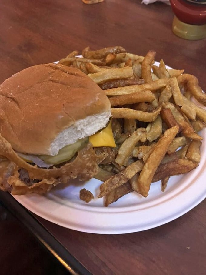 Who said you can't improve on perfection? Rip's deep-fried cheeseburger proves that sometimes, more is definitely more.
