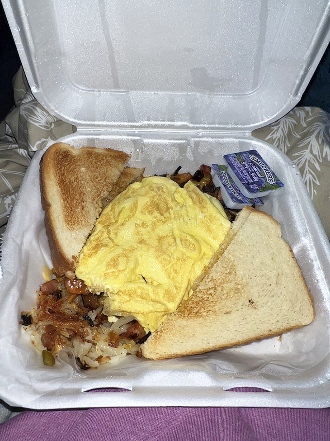 Denver's never looked so good! This skillet is a mountain of morning delights, with cheese peaks and veggie valleys. It's like Colorado on a plate, minus the altitude sickness.