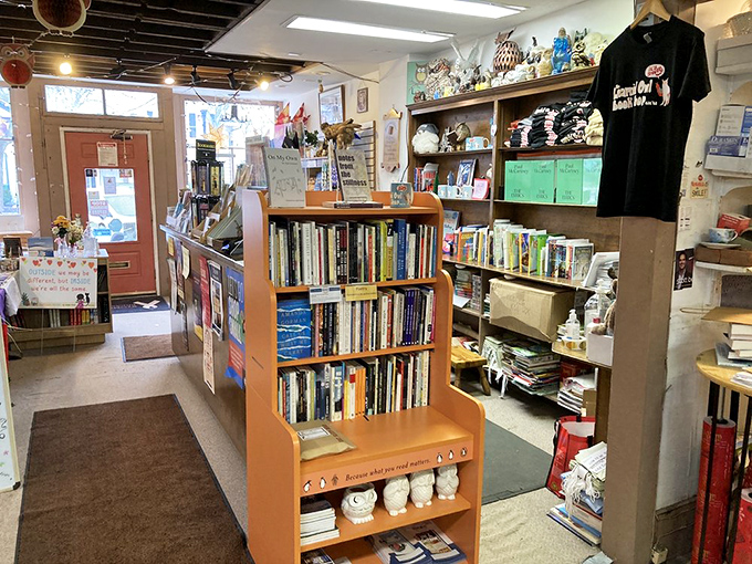 Welcome to book paradise! The Learned Owl's entrance is your portal to worlds of imagination and knowledge.