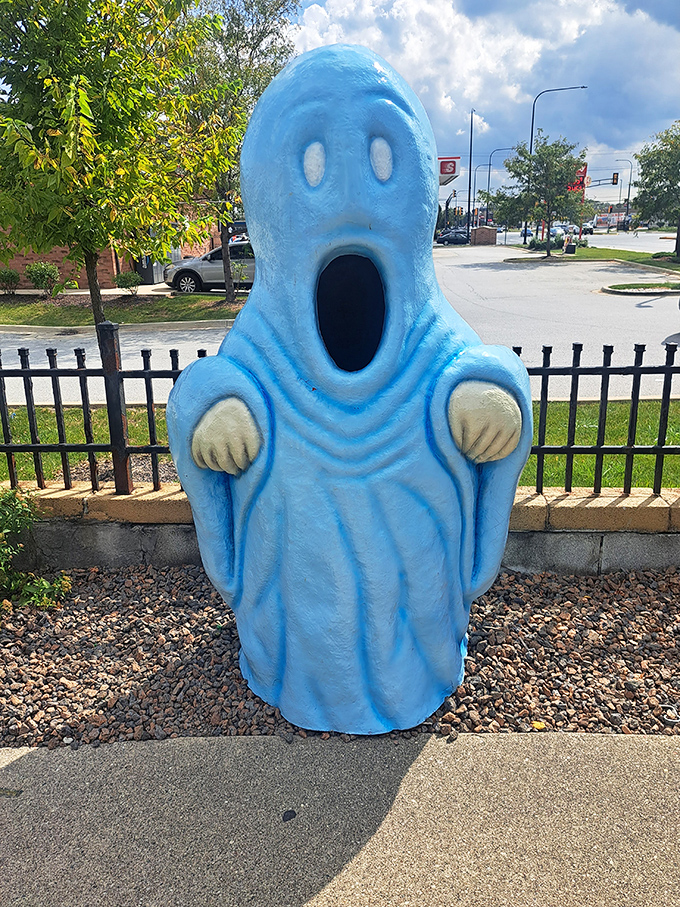 "Meet the friendliest phantom you'll ever encounter! This blue apparition looks more likely to ask for a hug than to say 'Boo!'"