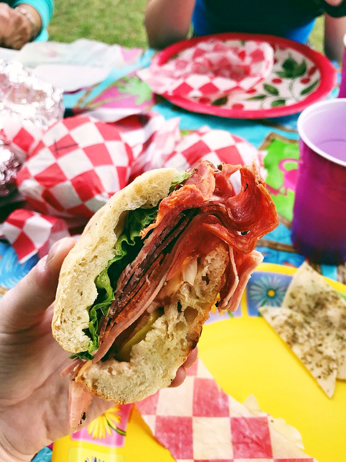 Sandwich perfection, picnic-style! This isn't just lunch; it's a portable party between two slices of bread. Let the flavor fiesta begin!