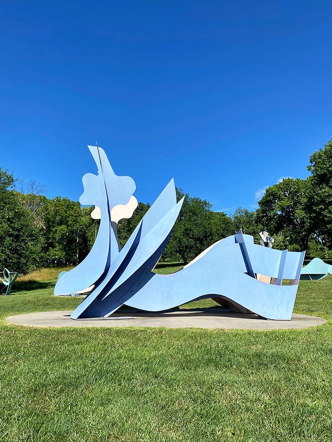 This striking sculpture proves that sometimes, art is all about making a bold statement.