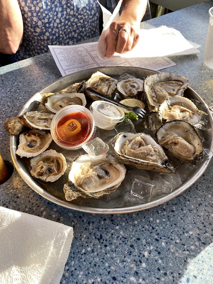 Oysters on ice - nature's perfect appetizer. These briny beauties are like little shots of the sea, no chaser required!