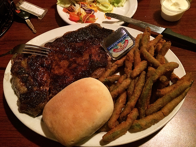 Move over, Flintstone-sized portions! This ribeye is the Goldilocks of steaks &ndash; just right and oh-so-juicy.