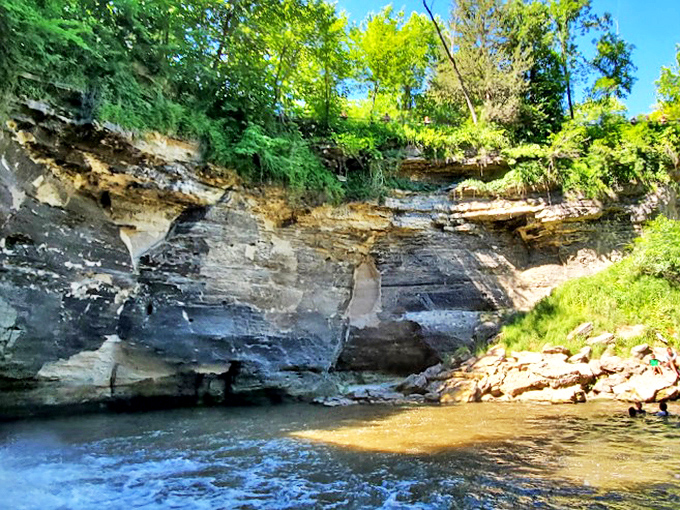 Nature's sculpture garden: where water and rock engage in a millennia-old dance, carving out masterpieces with every flow.