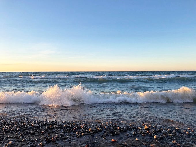 Beachcomber's paradise: Where every stone tells a story, and Lake Superior whispers secrets in waves. Time to listen!